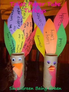 Save Green Being Green: Try It Tuesday: Toilet Paper Tube Turkeys
