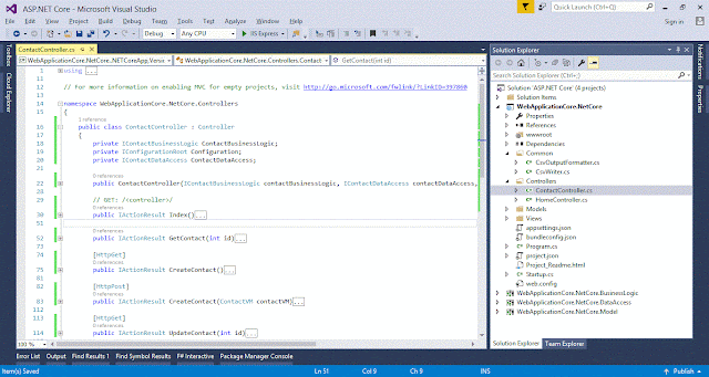 Asp Core 1 0 Mvc Application Exploring Core Crud