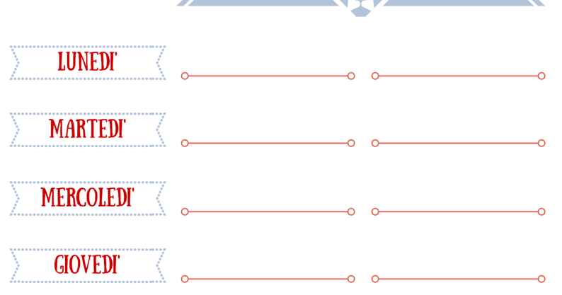 Nata disorganizzata: Refill gratuiti per l'agenda da stampare: il menù ...