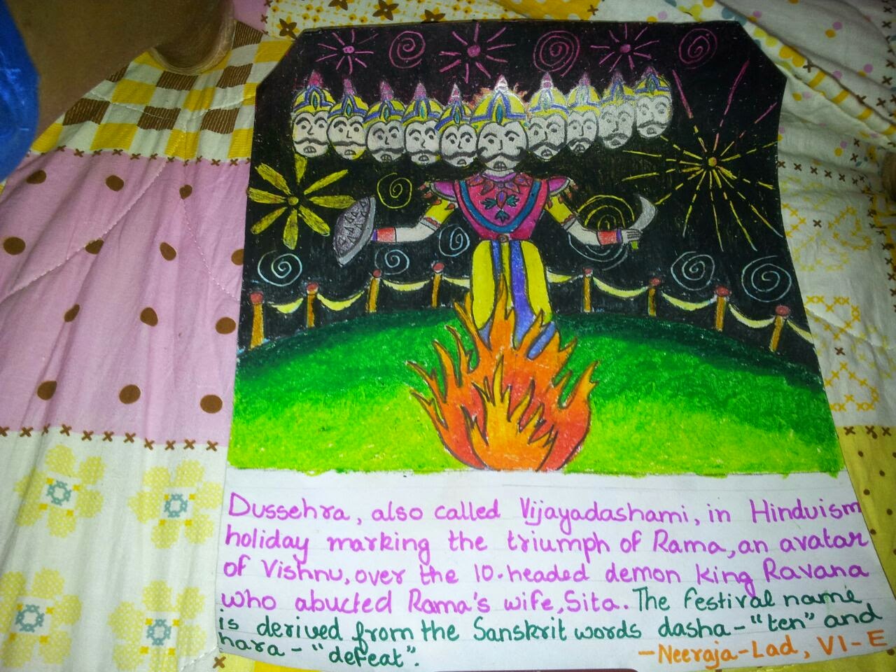 Dussehra - Art by Neeraja Lad, VI std, Sarovar apt Balbharati ...
