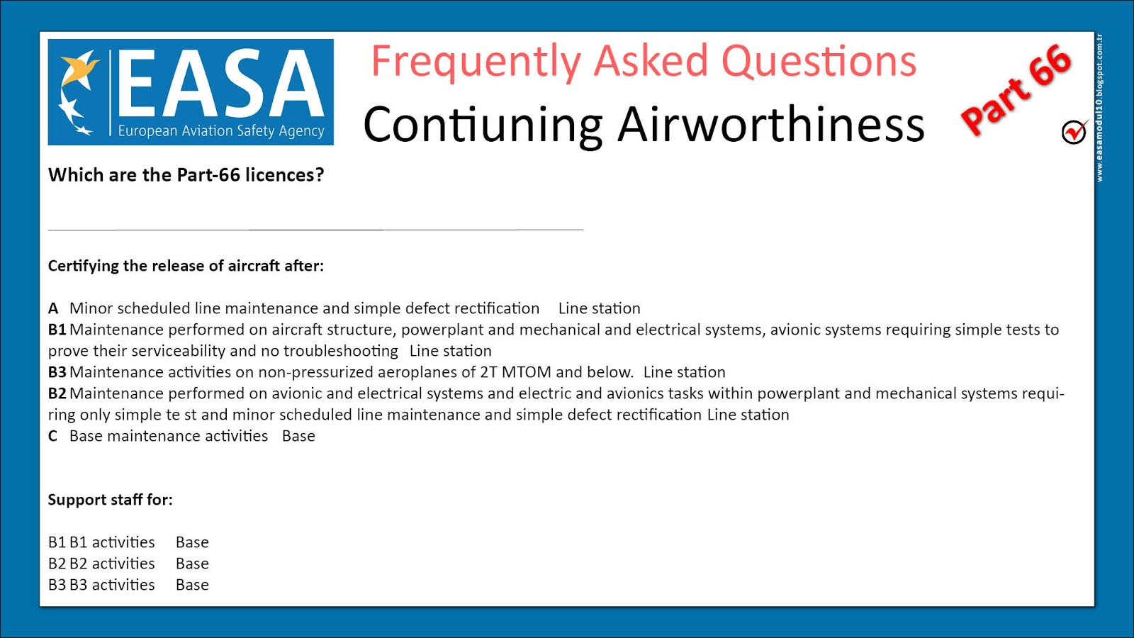 Aviation Legislation: EASA Part 66 Frequently Asked Questions