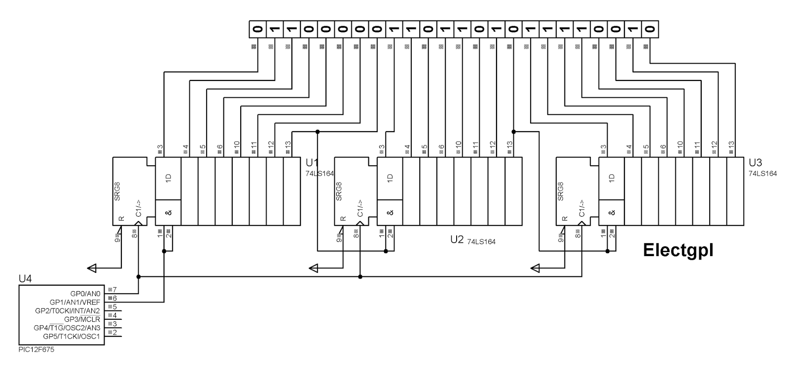 Electgpl Electrónica: Registro de Desplazamiento 74164 con CCS