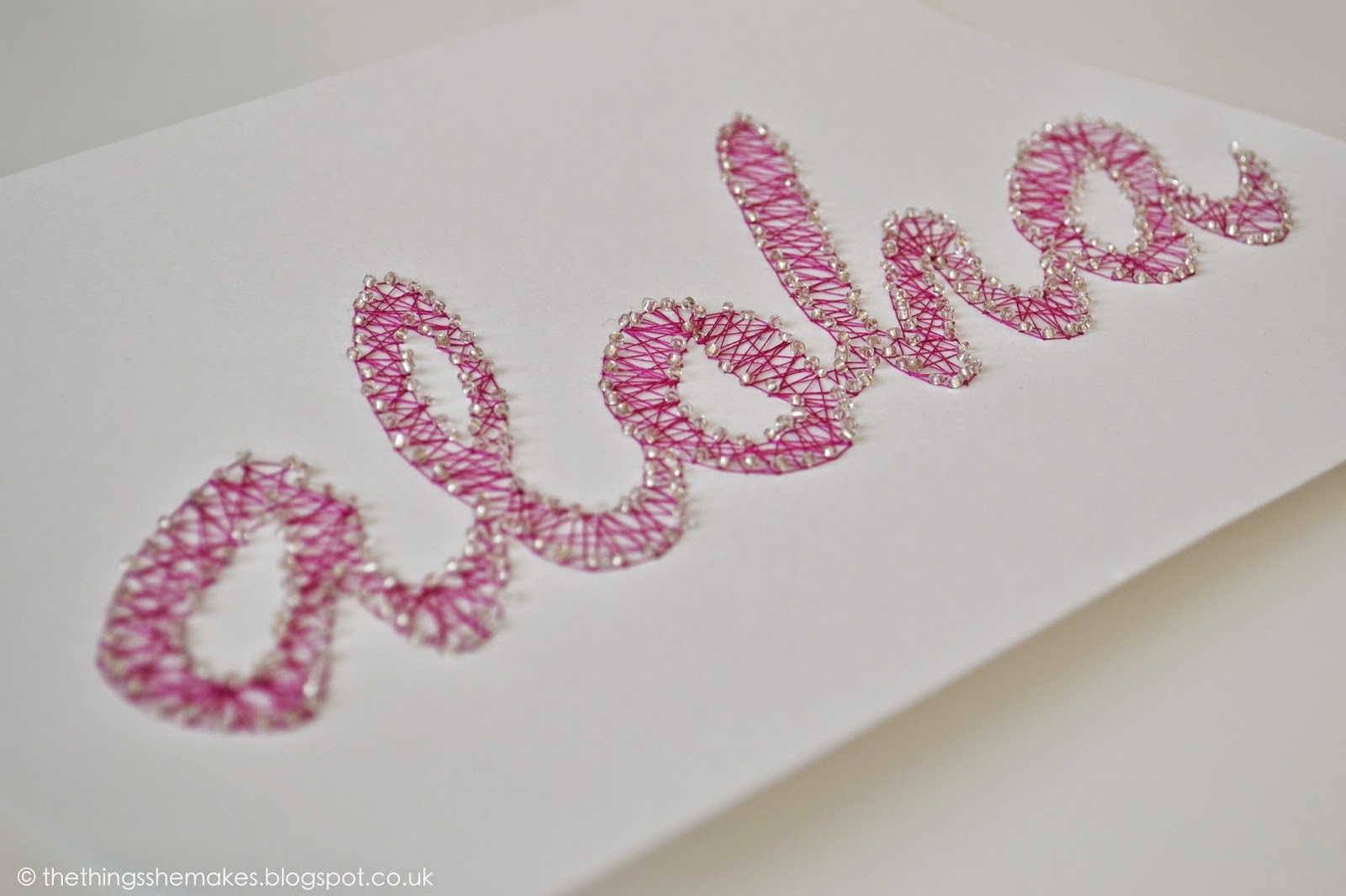 Bead and Thread Word Art | The Things She Makes