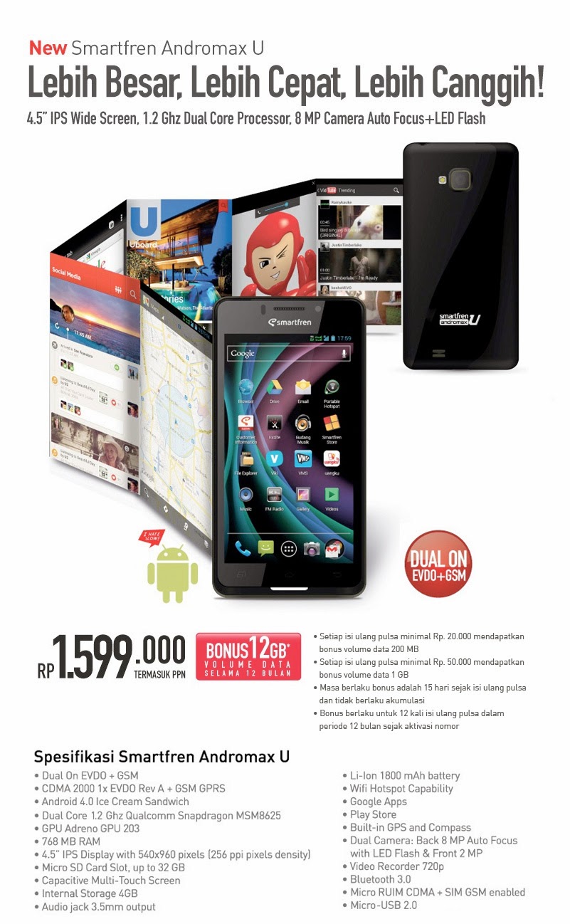 Spesifikasi Andromax U | Smart Fren