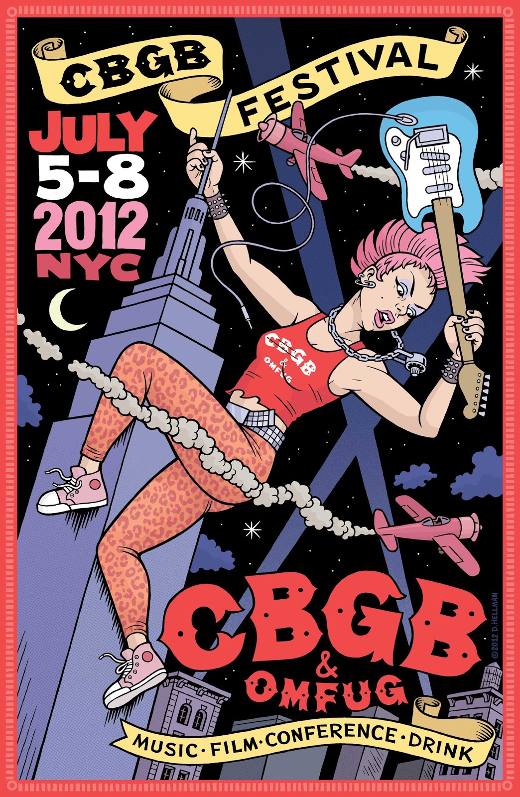 Danny Hellman Illustration Blog: Poster art for CBGB Festival 2012