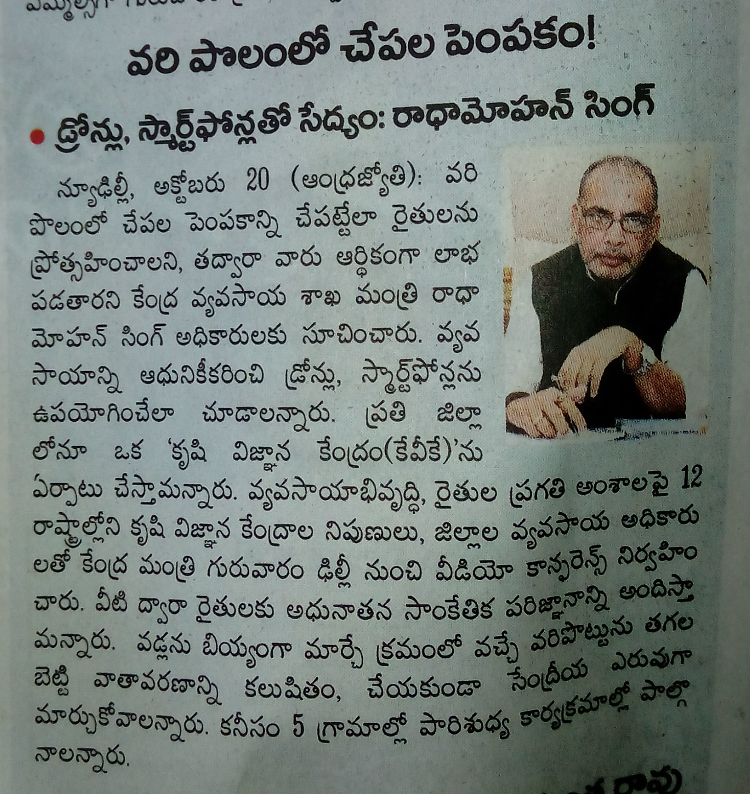 AGRICULTURE INFO: VARI POLAM LO CHEPALA PEMPAKAM