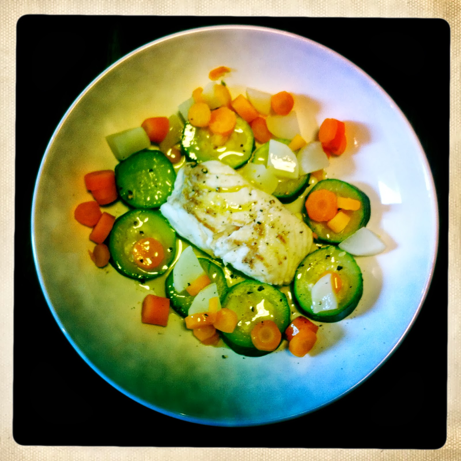 C.Trobon: Dos de colin et petits légumes