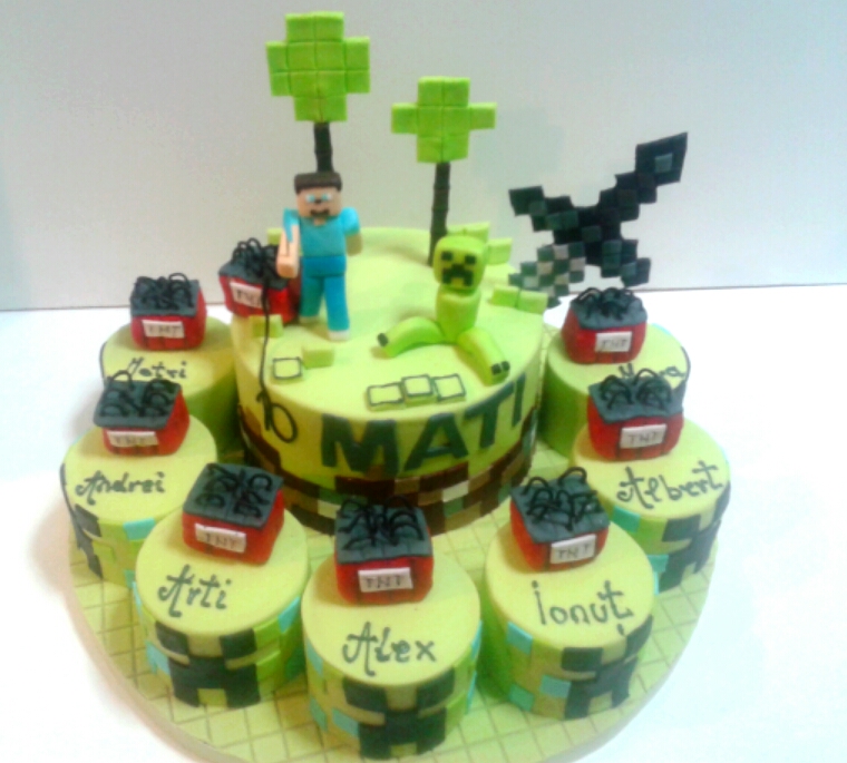 Torturi fistichii: Tort Minecraft!