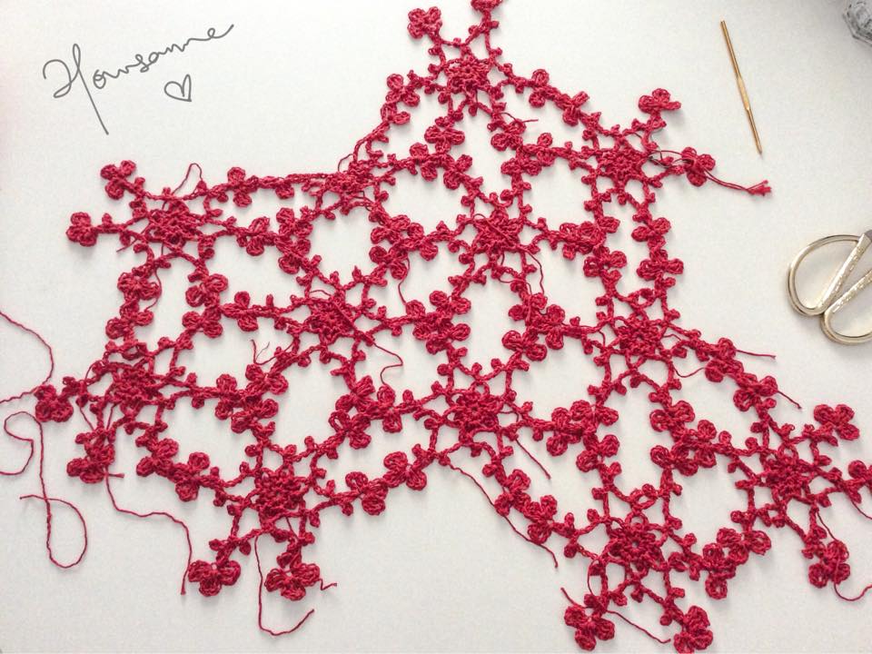 Howsanne Handmade Crochet : Red Lacy Crochet Dress and Baby on The Way