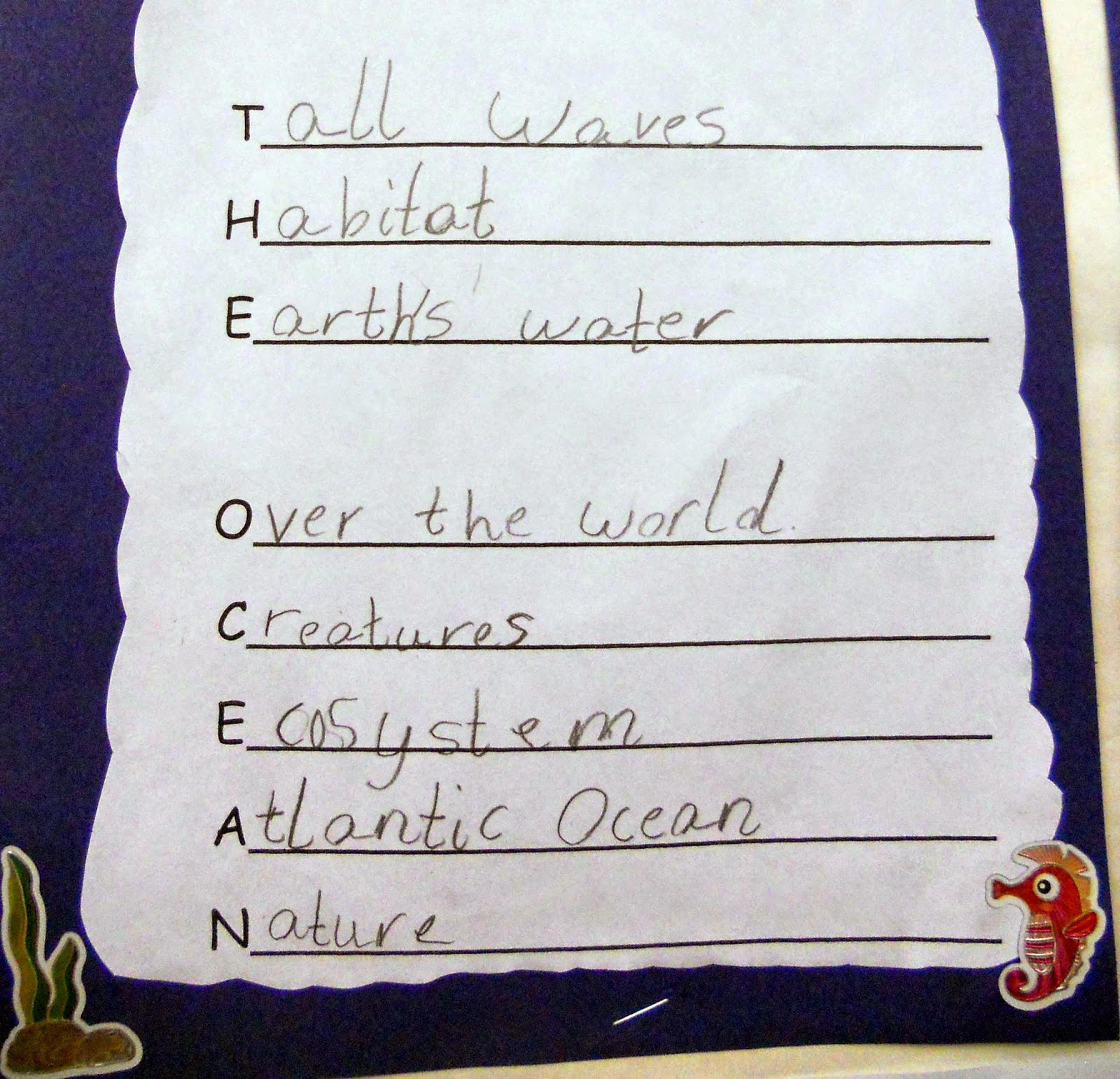 JNelson's First Grade Blog: Oceans of Fun!