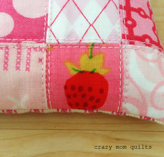 crazy mom quilts: practicality and a pink patchwork pincushion