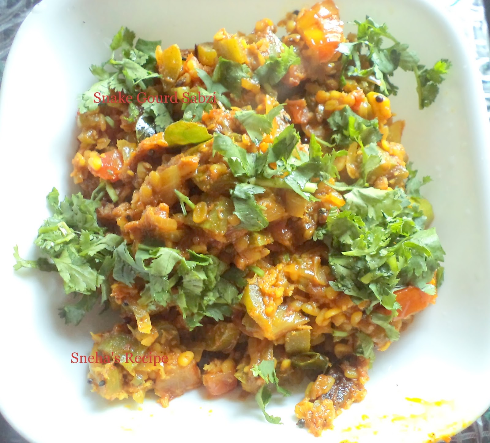 Snake Gourd ( Long Padwal) Sabzi - Sneha's Recipe