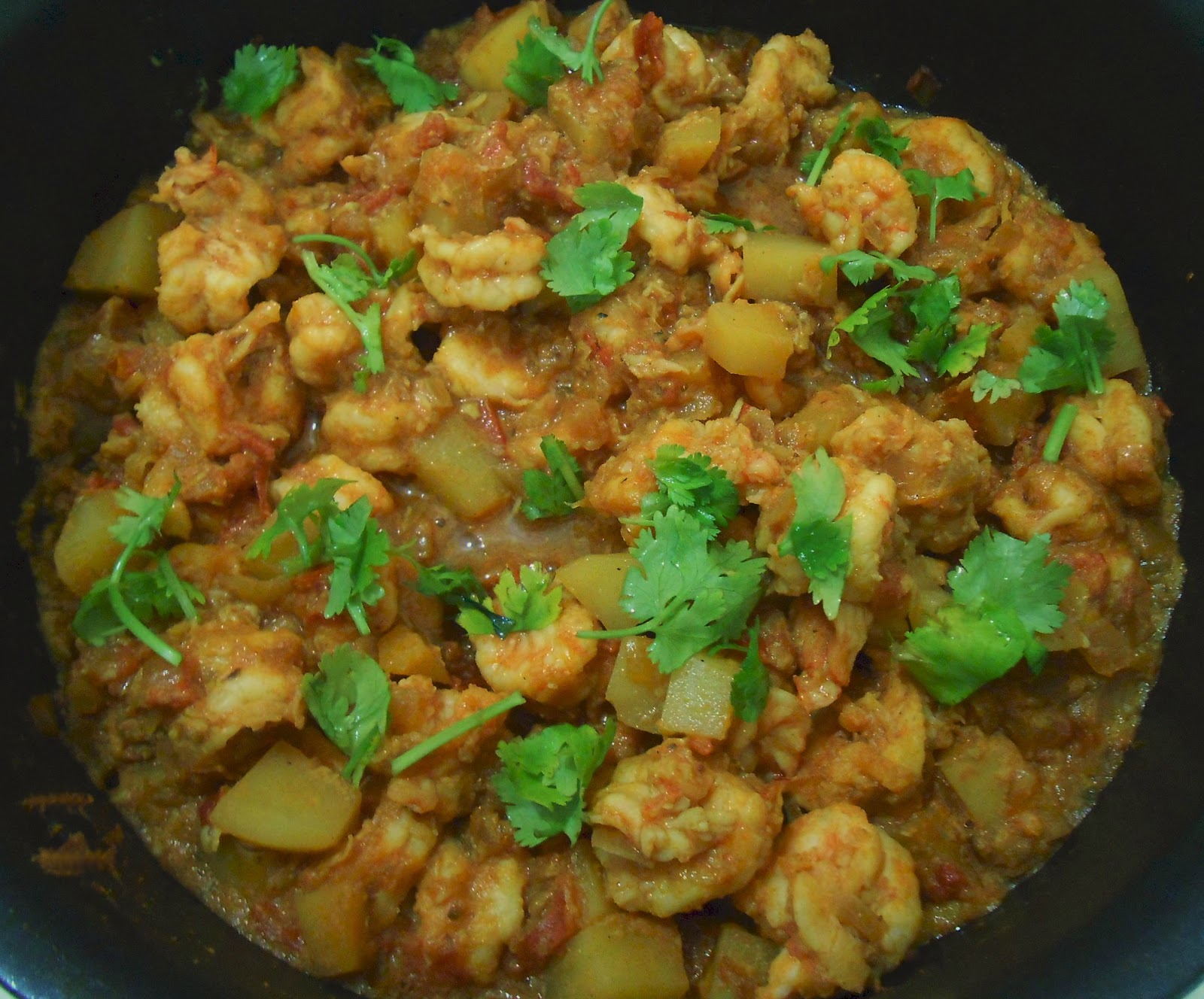 Prawn and potato thokku | Bake Tales