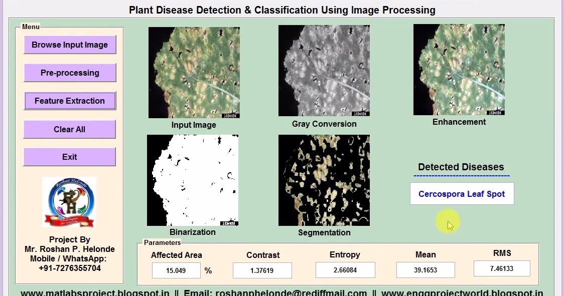Plant Disease Detection & Classification using Image Processing Matlab Project with Source Code ...
