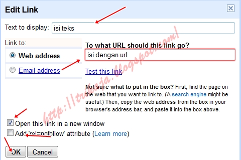 Membuat link di blogger | Berbagai Info dan Trik Menarik