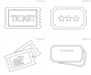 Four Coloring: Free printable Ticket coloring pages for kids