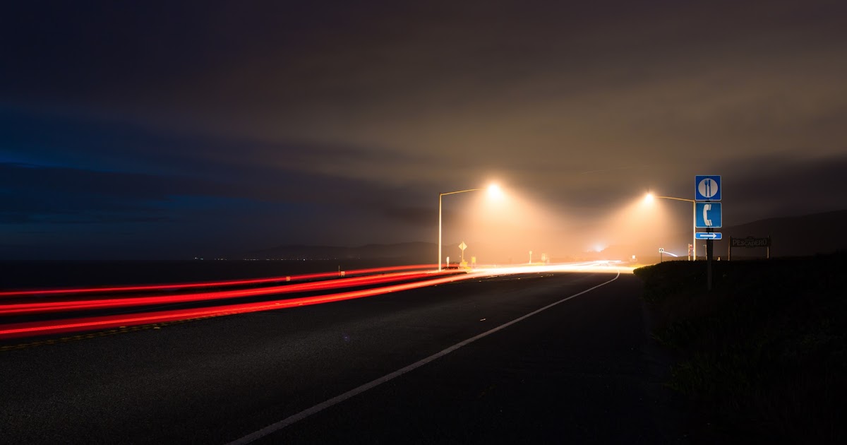 Harpreet Grewal: Hazy Lights - HWY 1, Pescadero, CA