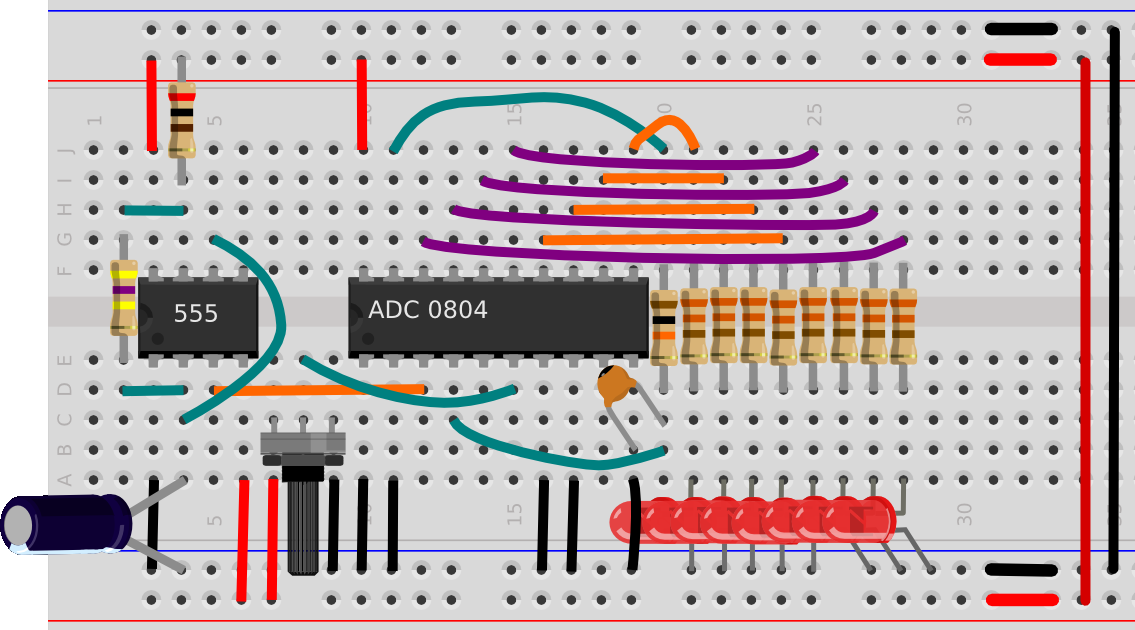 Electrónica Y Programación: Montaje Conversor Análogo Digital ADC0804
