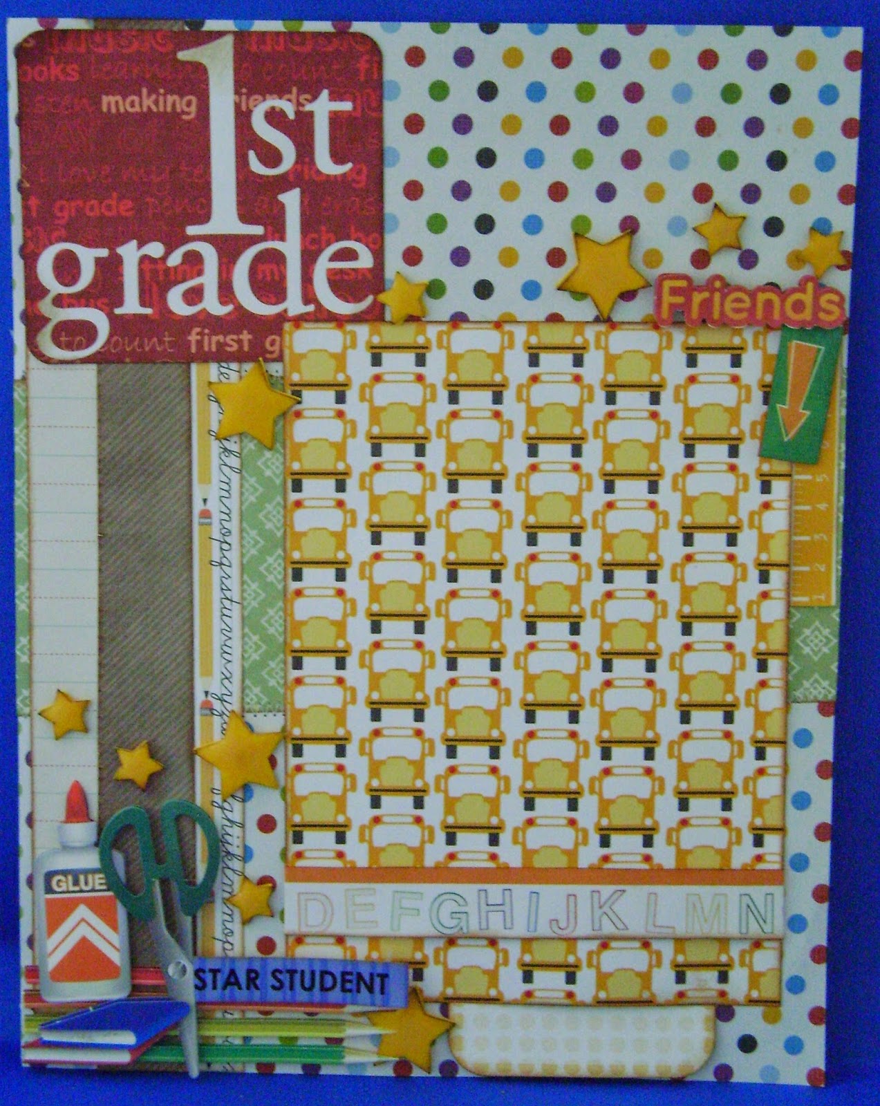 First Grade Scrapbook Layout (Girl)