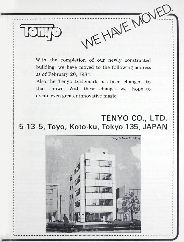 TENYO: 1985 Tenyo Catalog
