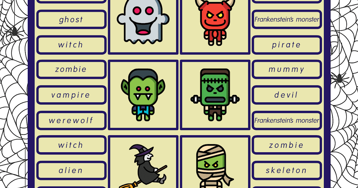 Halloween Worksheets: Picture to Word Matching