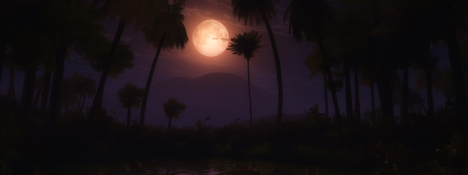 Latest FB Covers: Night Moon Scene Latest Facebook Cover