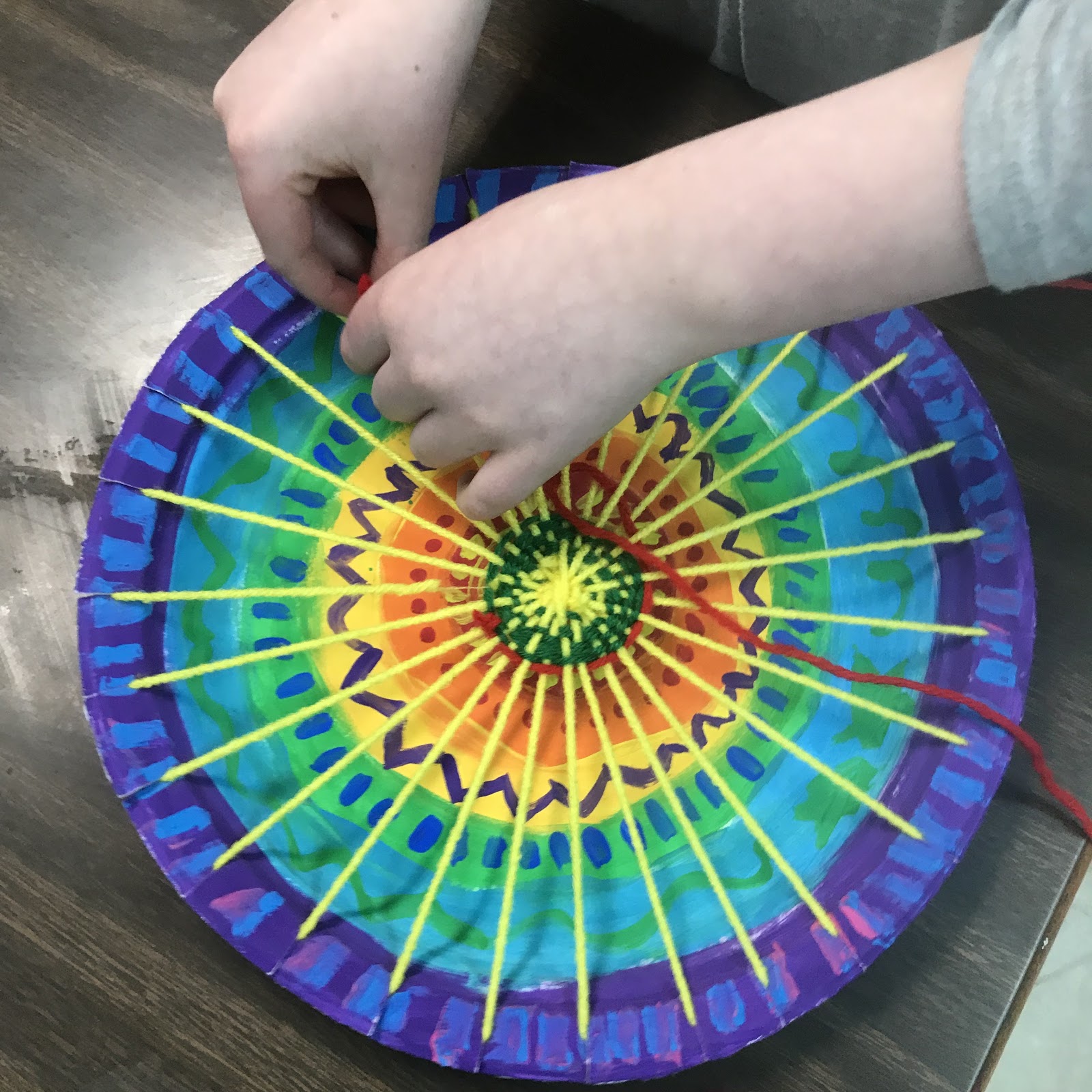Elements of the Art Room: 3rd Grade Paper Plate Circle Weaving