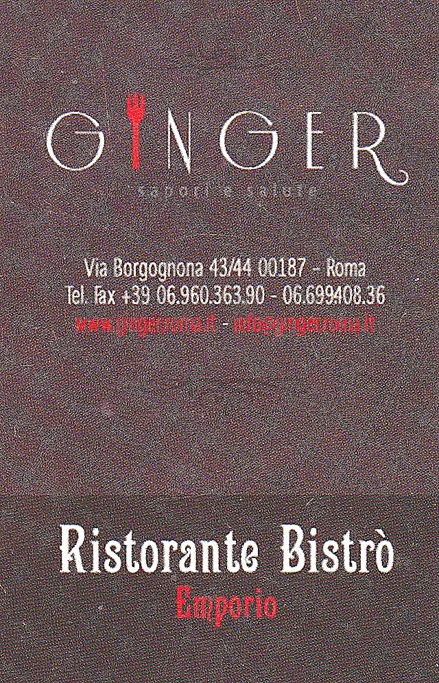 The traveler's drawer: GINGER · Ristorante Bistrò, Roma (Italia / Italy)