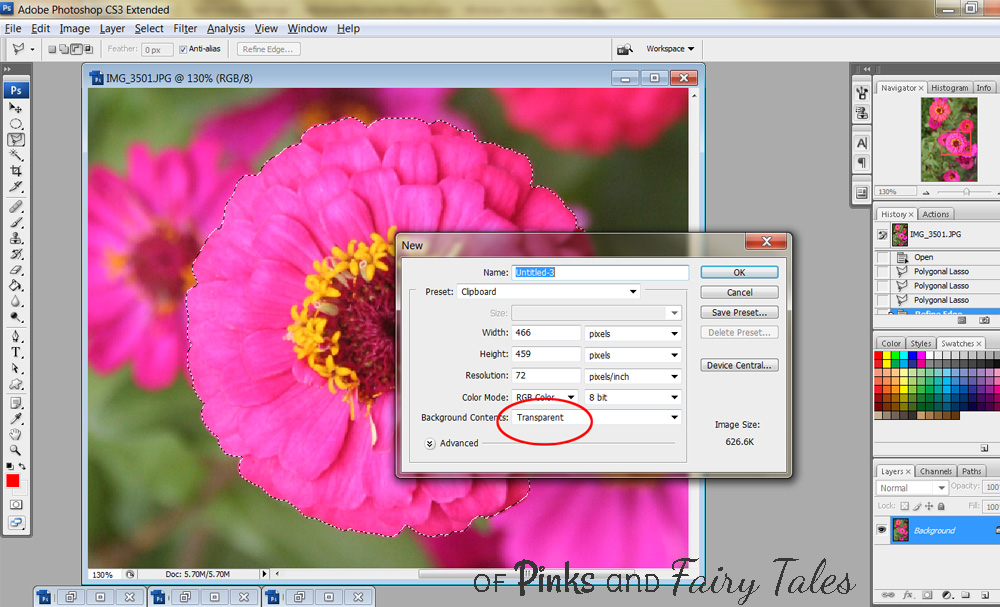 Of Pinks and Fairy Tales: Photo Extraction Tutorial using Photoshop