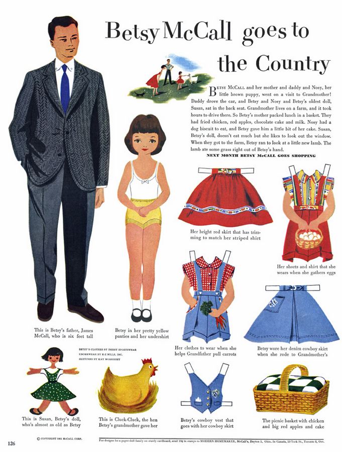 Biography Snippets of Family: Betsy McCall Paper Dolls - Donna and Caren