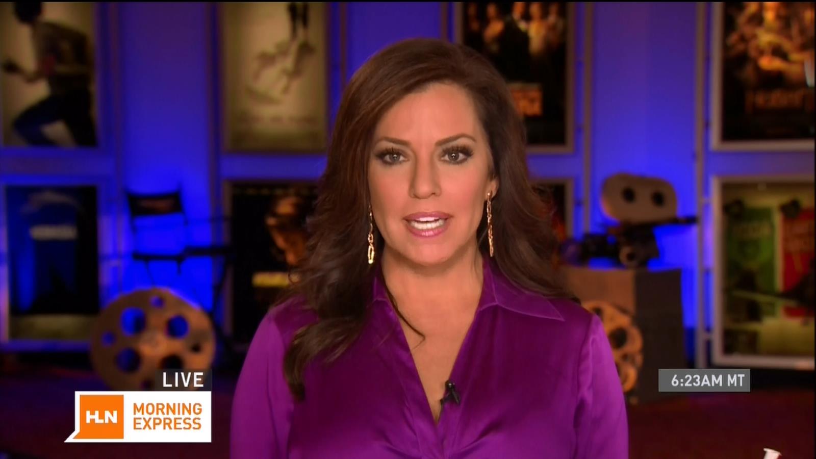 Ladies in Satin Blouses: Robin Meade - purple satin blouse