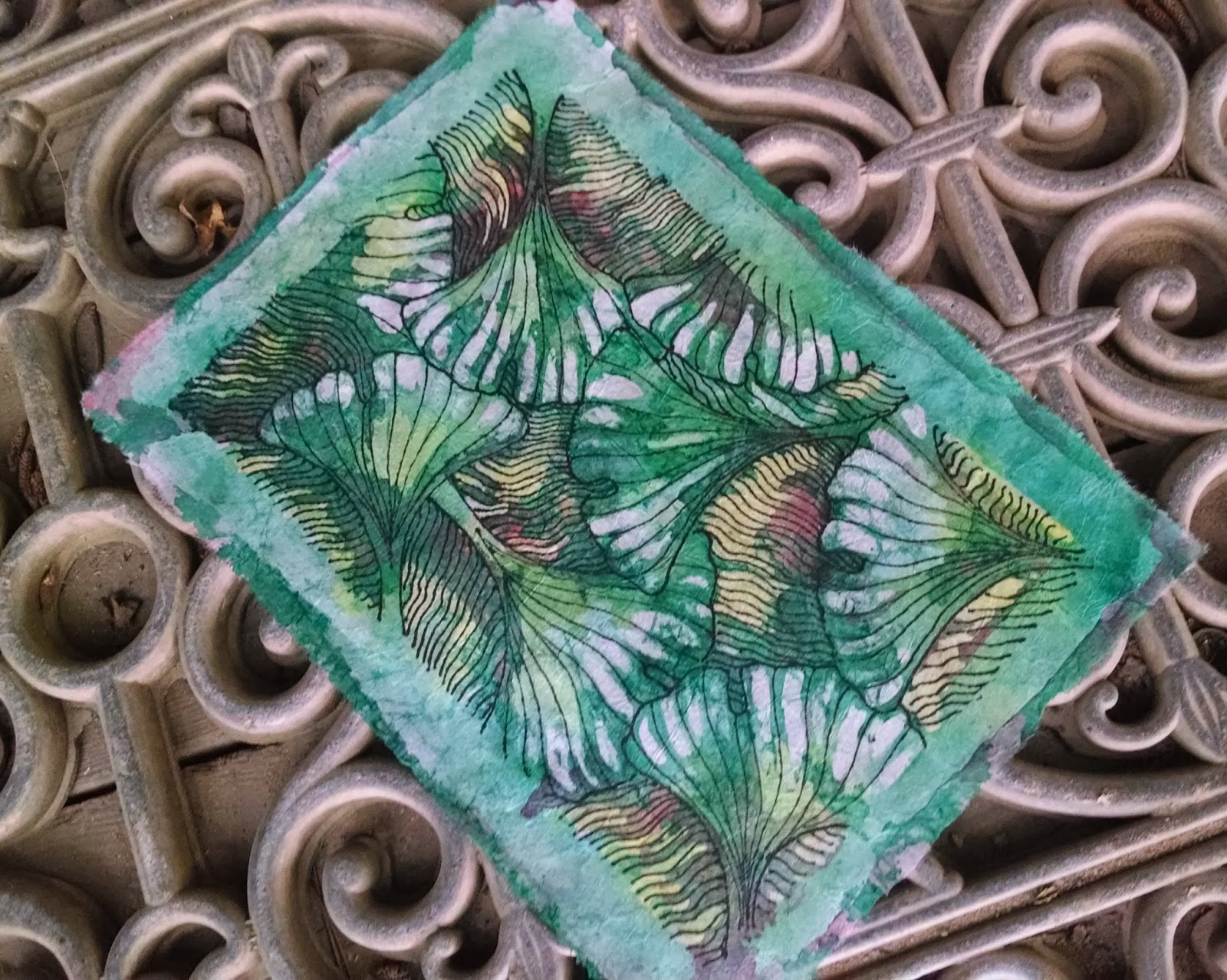 meesh's pottery: Watercolor Batik on Rice Paper