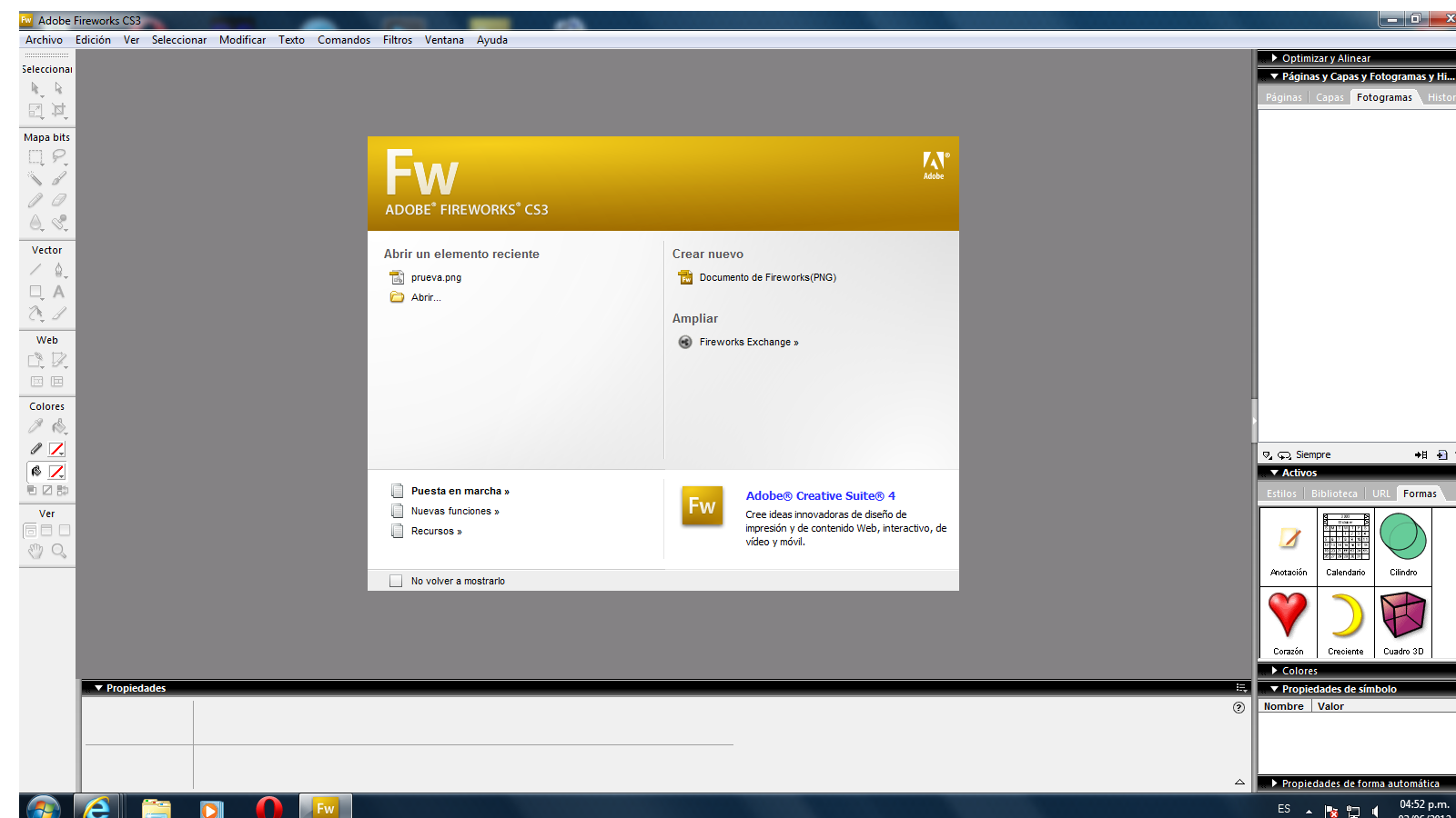 INNOVACION TECNOLOGICA: COMO INGRESAR AL PROGRAMA ADOBE FIREWORKS CS3