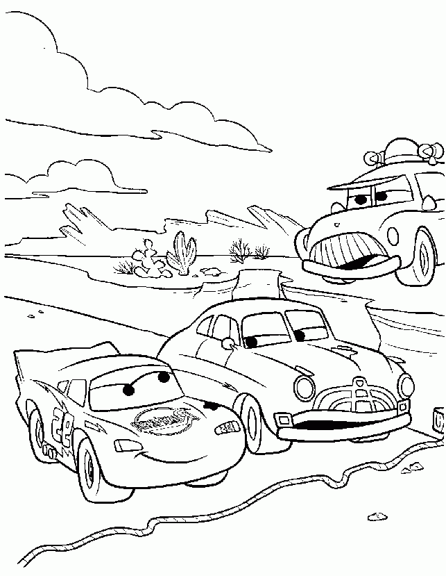 Filme Carros - Sally, McQueen, Tom para Colorir e Imprimir - Desenhos ...