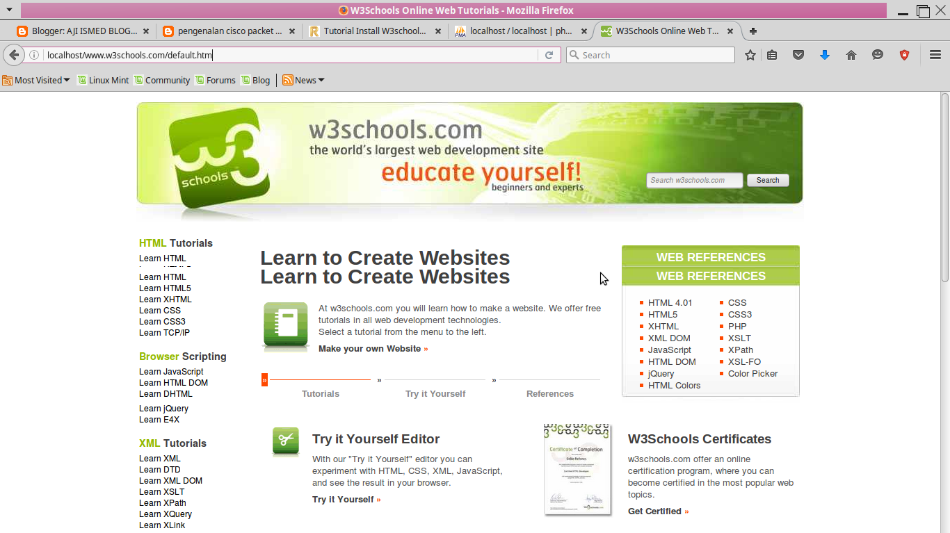 Tutorial Install Cms W3schools Offline Di Localhost | AJI ISMED