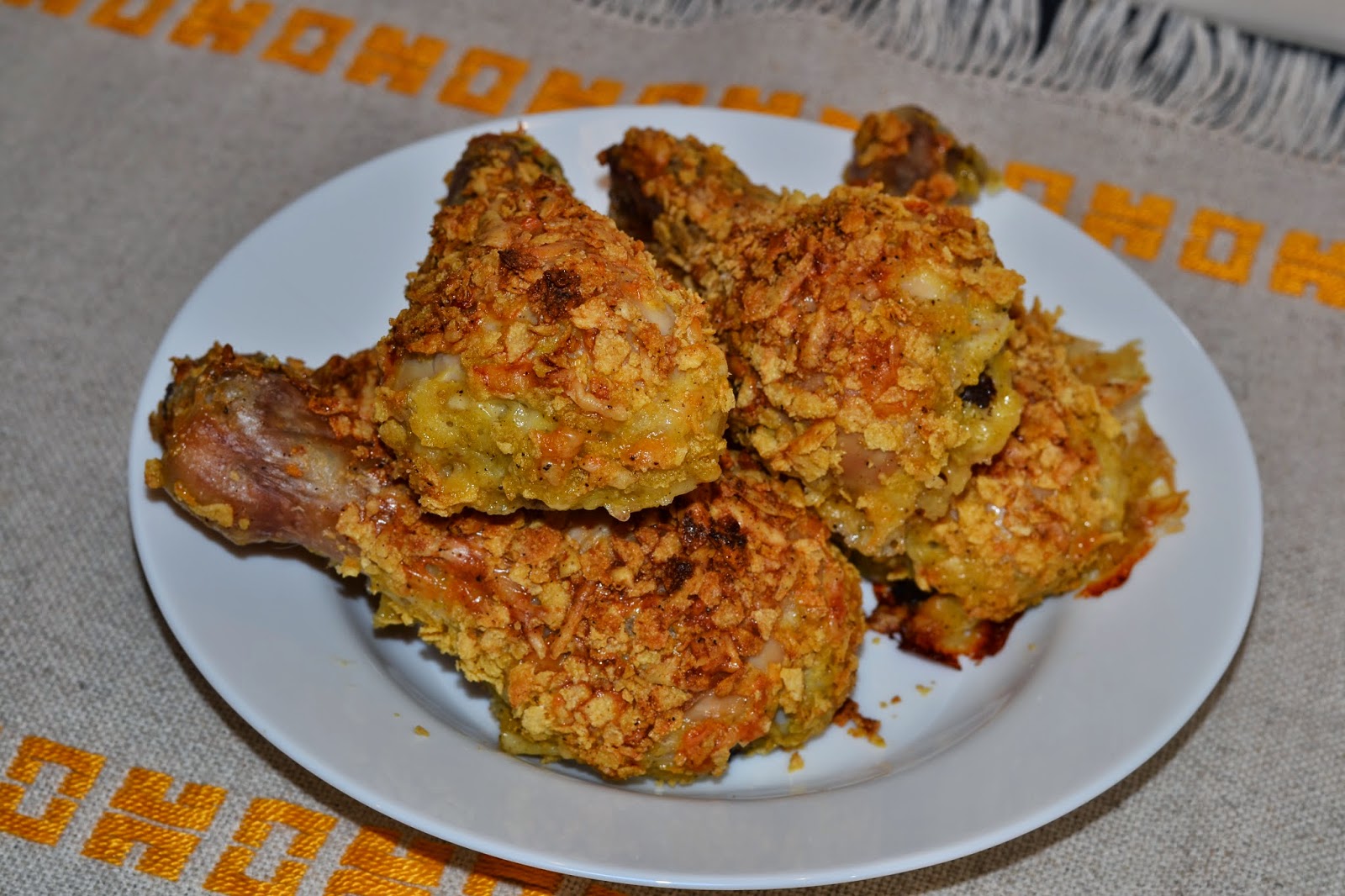 Myra's kitchen: Ciocanele de pui in crusta crocanta la cuptor