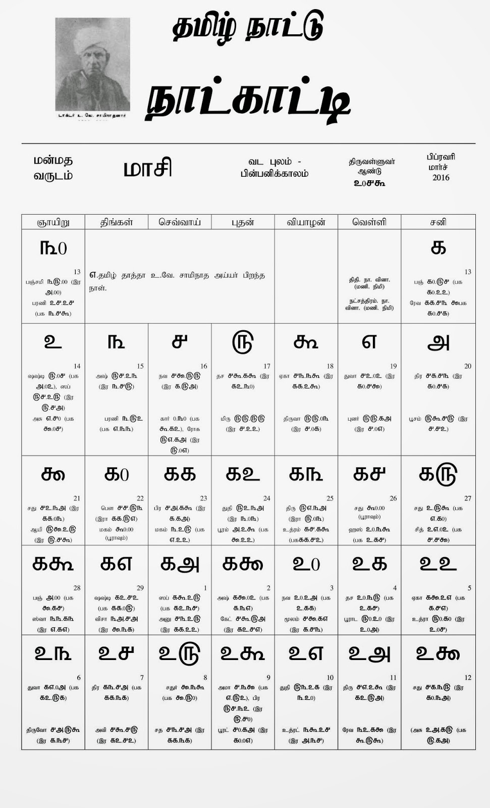 pothigai_N_Ramanujam: TAMIL CALENDAR, THAMIHZ NATTU NATKATTI MANMATHA ...