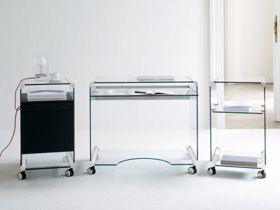 Interior Home Design: Mobile Glass Workstation