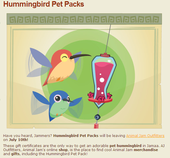 Animal Jam Splatter!: Giveaway And Hummingbirds