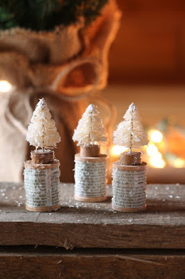 Mrs.T's Christmas Kitchen: Adorable mini trees for ornaments or place ...