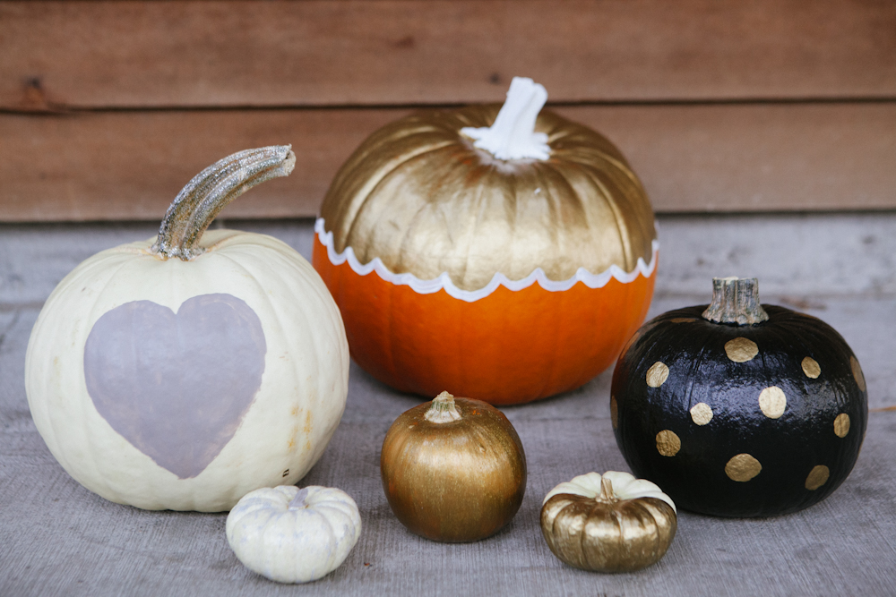 cue the confetti: pretty painted pumpkins