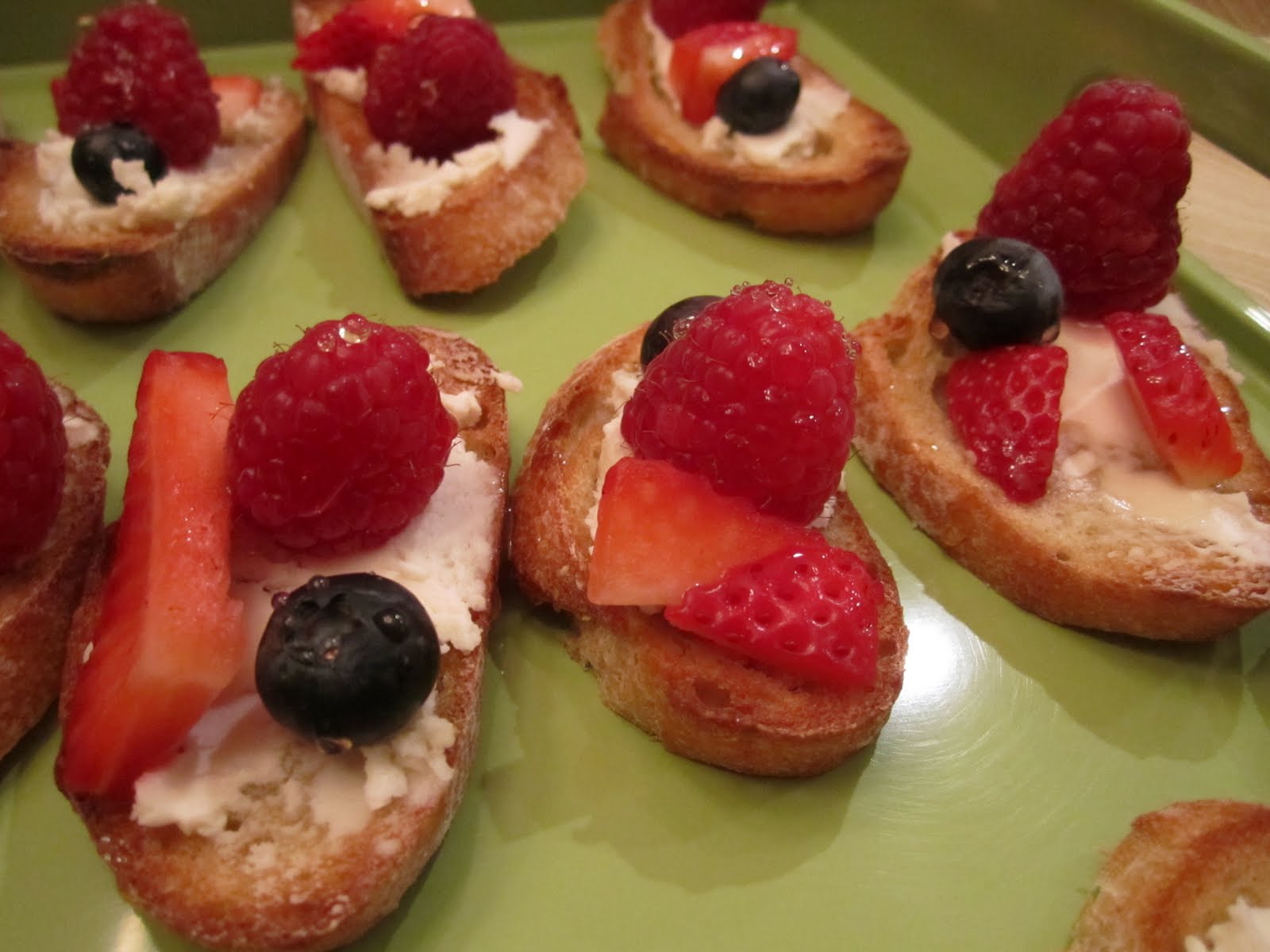Cooking The Day Away: Crostini with Fresh Berries and Honey Goat Cheese...