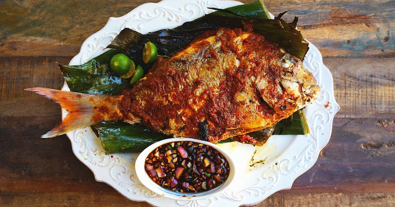 Grilled Fish Stuffed With Sambal