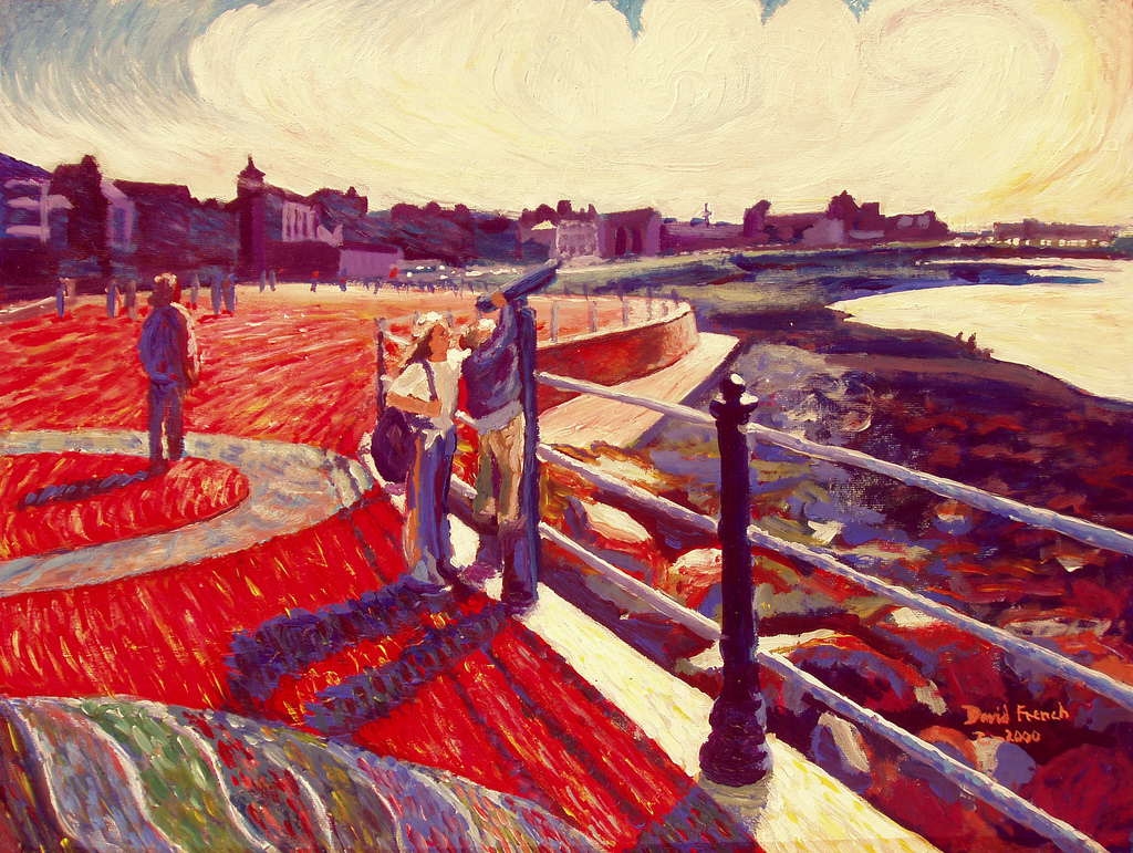 David French Artist: Morecambe and Grange Art Fair Preparations.