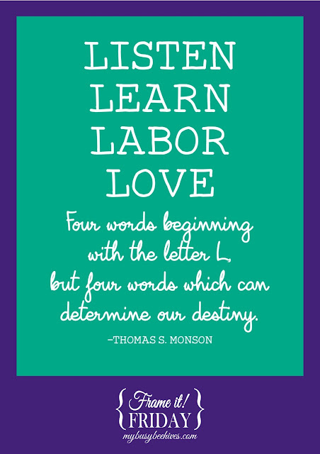 My Busy Beehives...: Listen, Learn, Labor, Love... a new year's quote ...