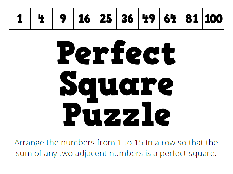 Math = Love: Perfect Square Puzzle