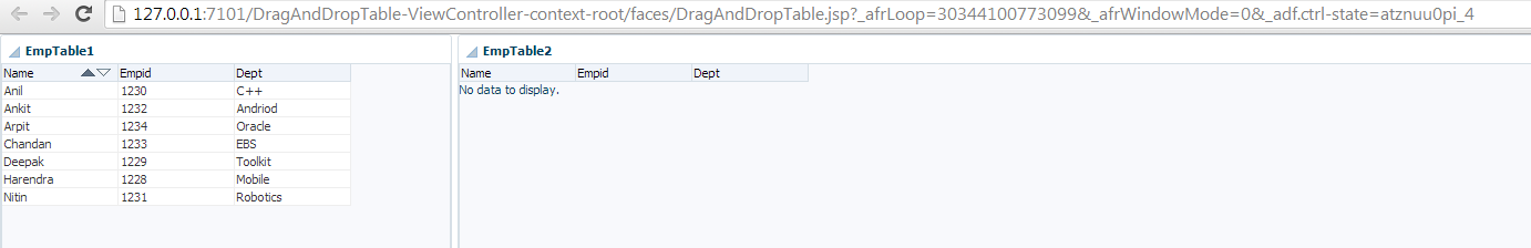 Learning SOA: Drag and Drop feature in ADF table-Reorder single rows values in a table