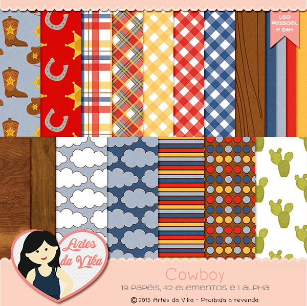 Artes da Vika: Lançamento: Kit Digital Cowboy