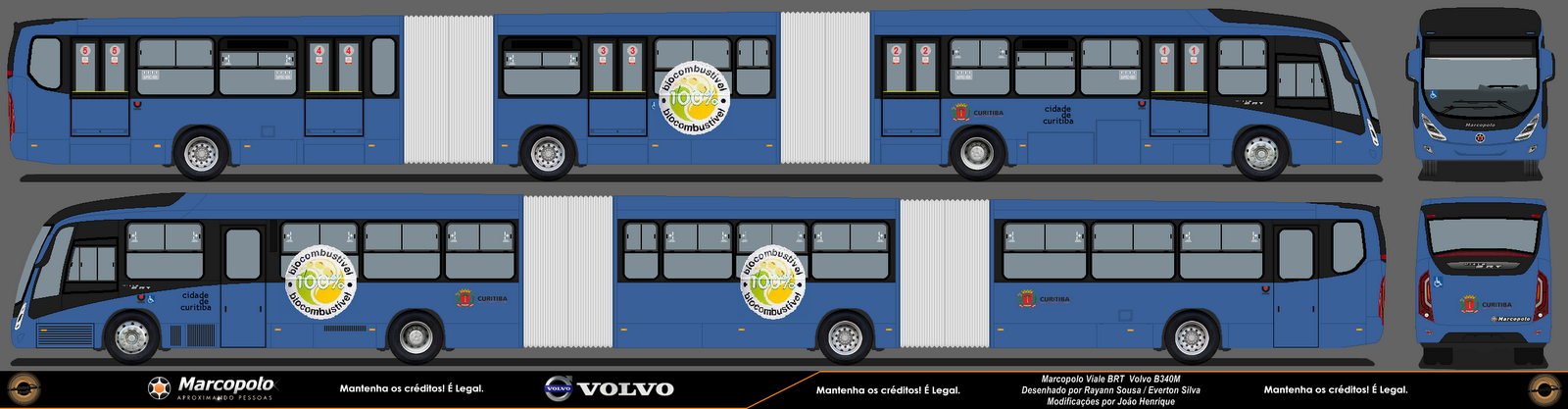 Desenhos de Ônibus de Curitiba: Marcopolo Viale BRT