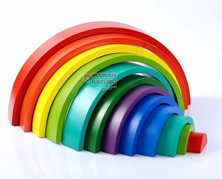 Rainbow Block Merah Mainan Montessori - SEBUTIK EDUTOYS